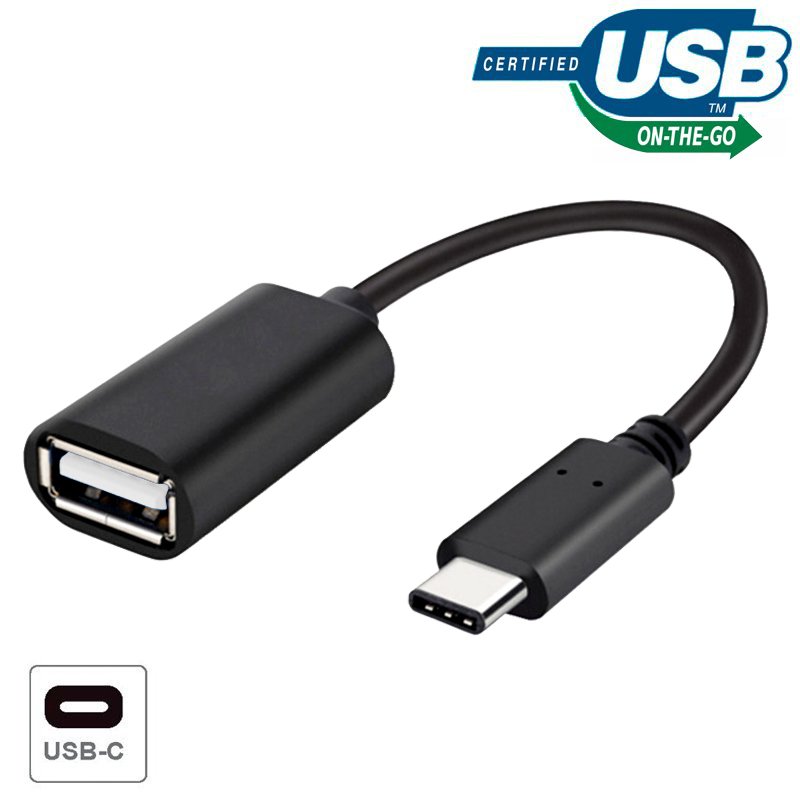 Cable Entrada USB OTG Tipo-C Universal (Negro)